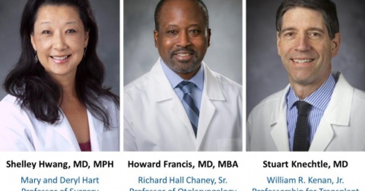 Three Duke Surgery Faculty Members Receive Distinguished Professorships ... Three Duke Surgery Faculty Members Receive Distinguished Professorships ...